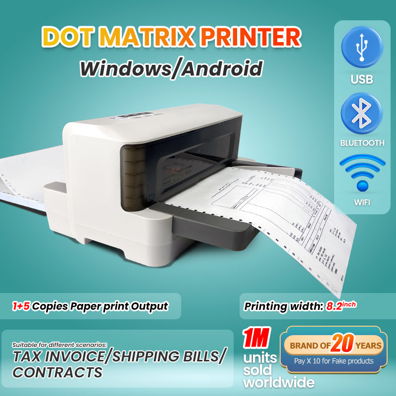 Grozziie Dot Matrix Printer, 1+5 Copies 241MM Carbon Paper; USB ...