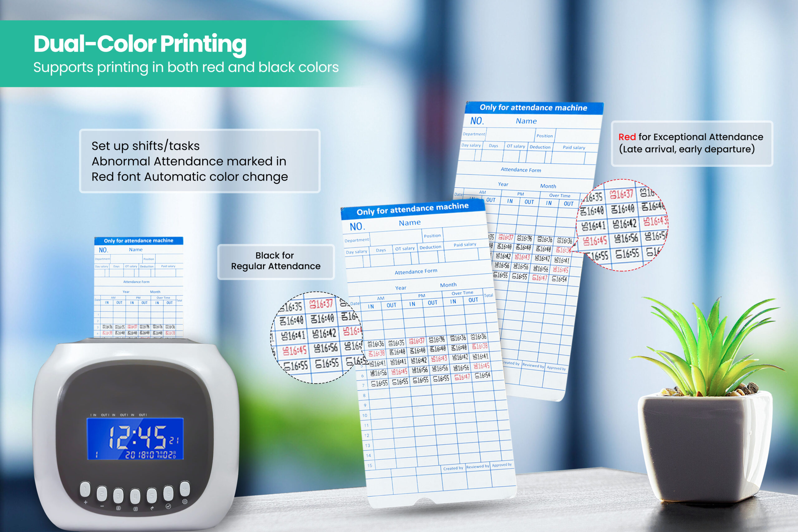 Grozziie Punch Card Attendance Machine, Time Tracker Bundy Clock with ...