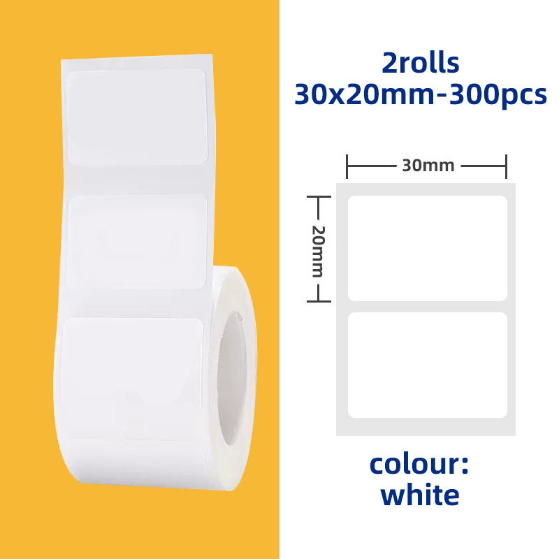 Grozziie White Label Paper Sticker, Roll Label Sticker for Price Tag