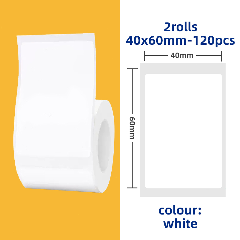 Grozziie White Label Paper Sticker, Roll Label Sticker for Price Tag