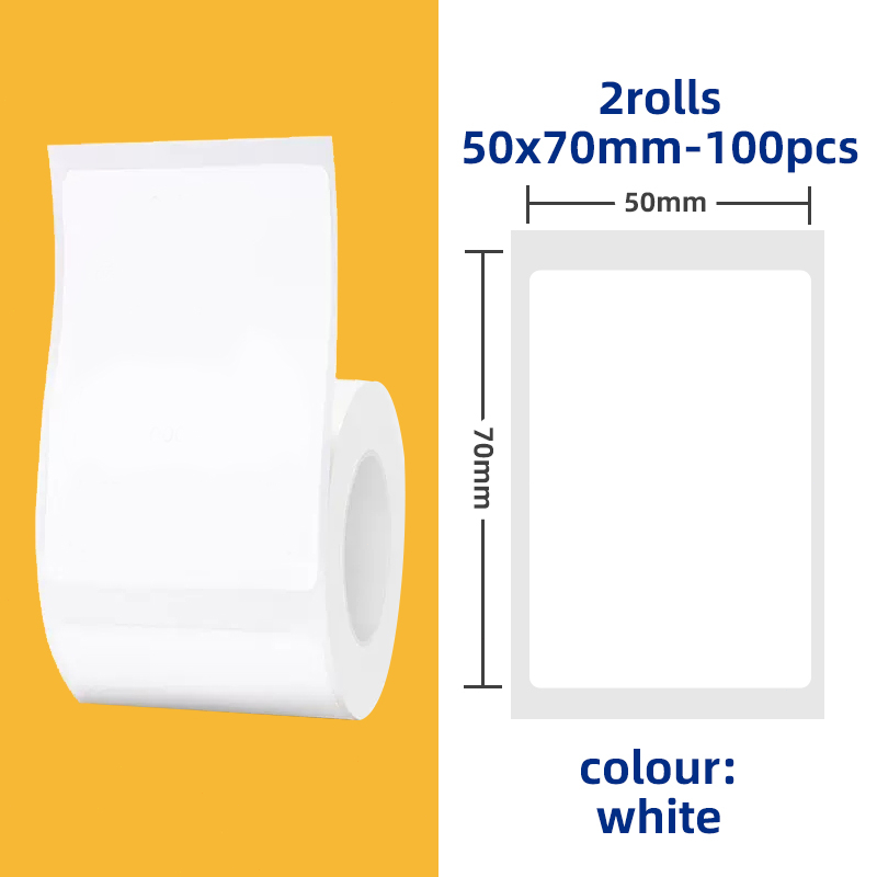 Grozziie White Label Paper Sticker, Roll Label Sticker for Price Tag